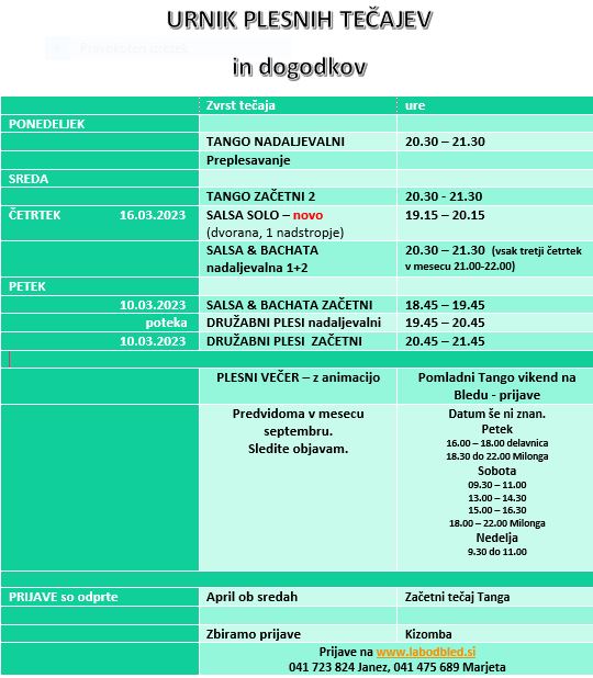 1-urnik-plesnih-tecajev-04.03.2023 - Plesni studio Labod Bled
