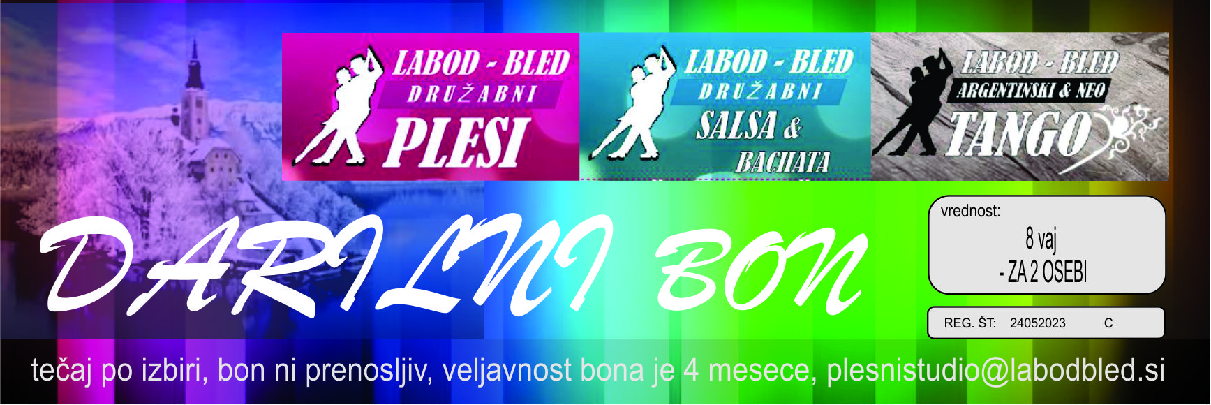 Darilni bon za plesni tečaj - Plesni studio Labod Bled